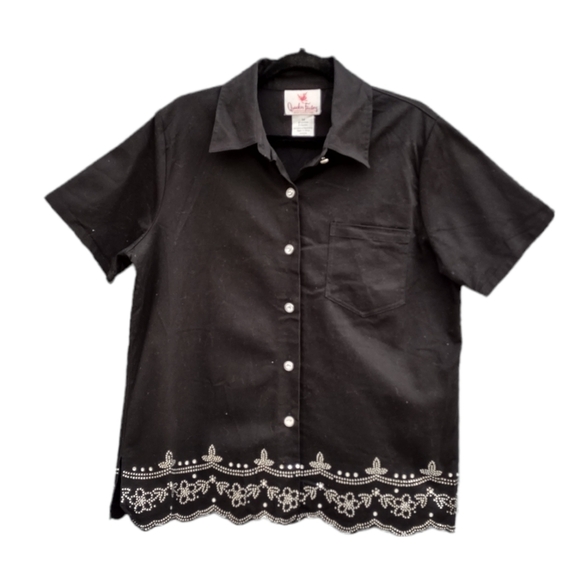 Quacker Factory | Tops | Quacker Factory Embellished Button Down Shirt ...